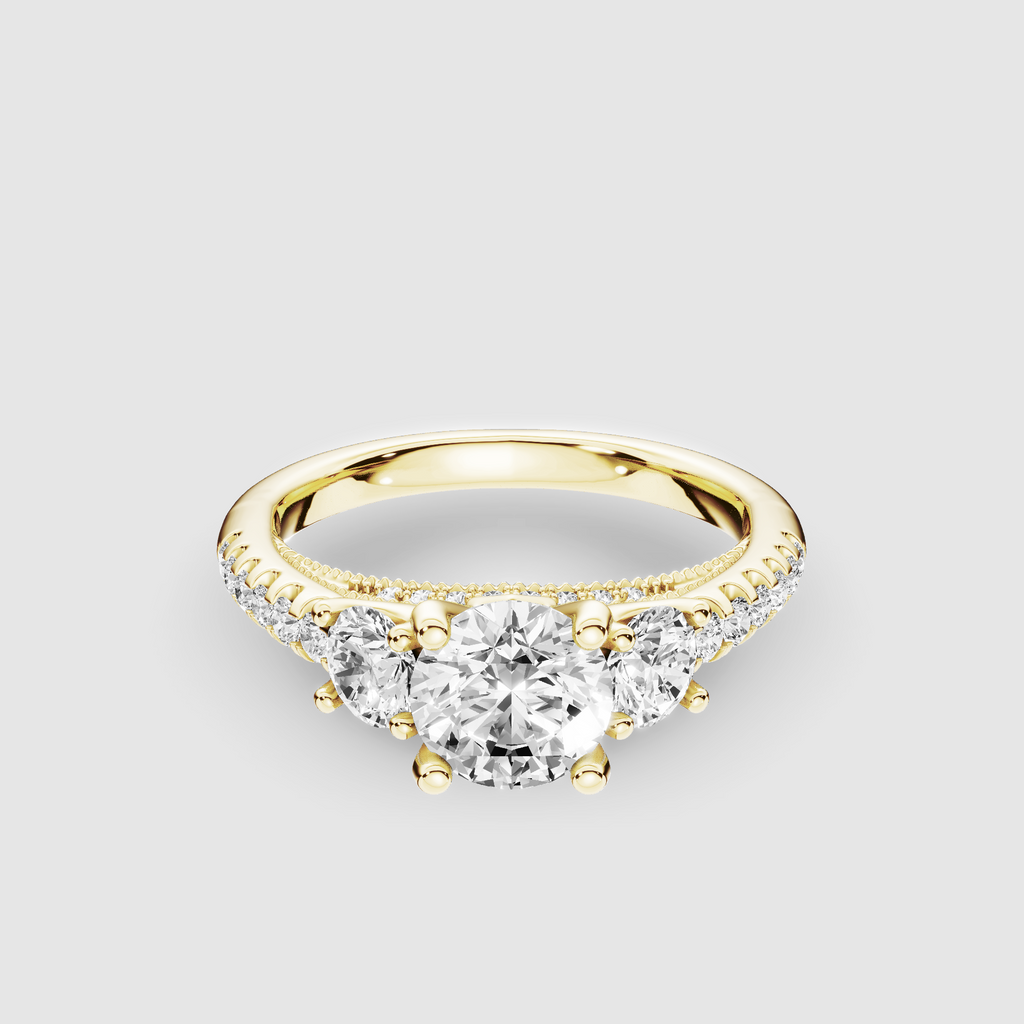 Vintage Trio Solitaire Ring – REIGN Jewellery